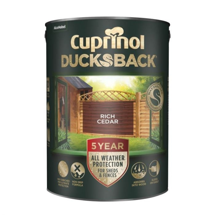 Cuprinol Ducksback 5L Rich Cedar | Nurvale